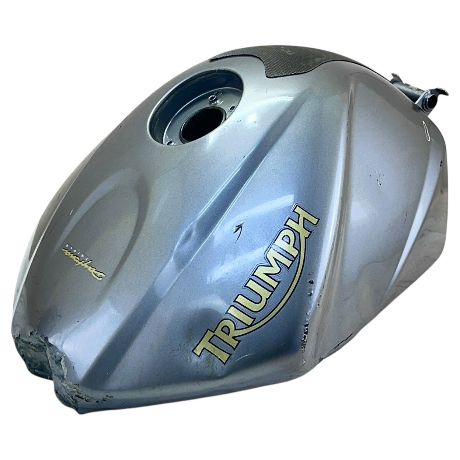 2006 - 2008 TRIUMPH DAYTONA 675 GAS TANK FUEL RESERVOIR GREY *DENTED/S ...